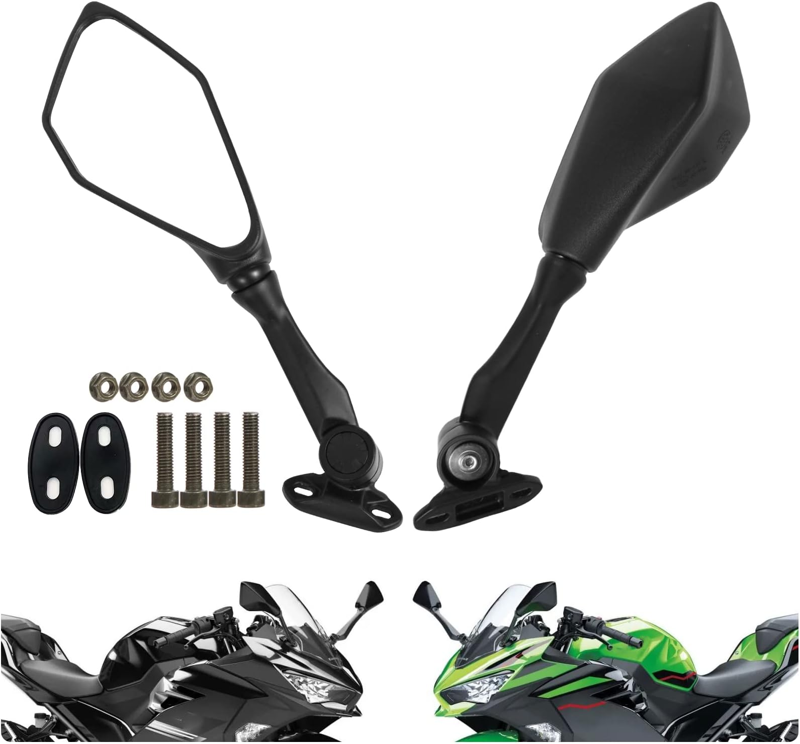 Amazon.com: TCT-MT Pair Side Rear View Mirrors For KAWASAKI NINJA 650R ...