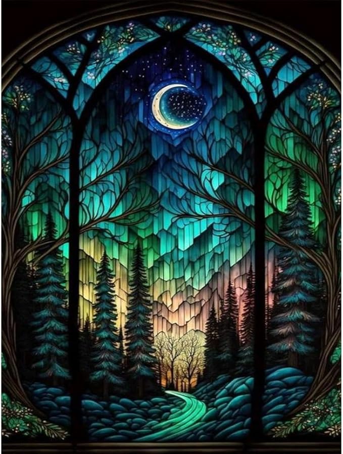 Amazon.com: bleihum Starry Night Diamond Painting Kits- Tree Diamond ...