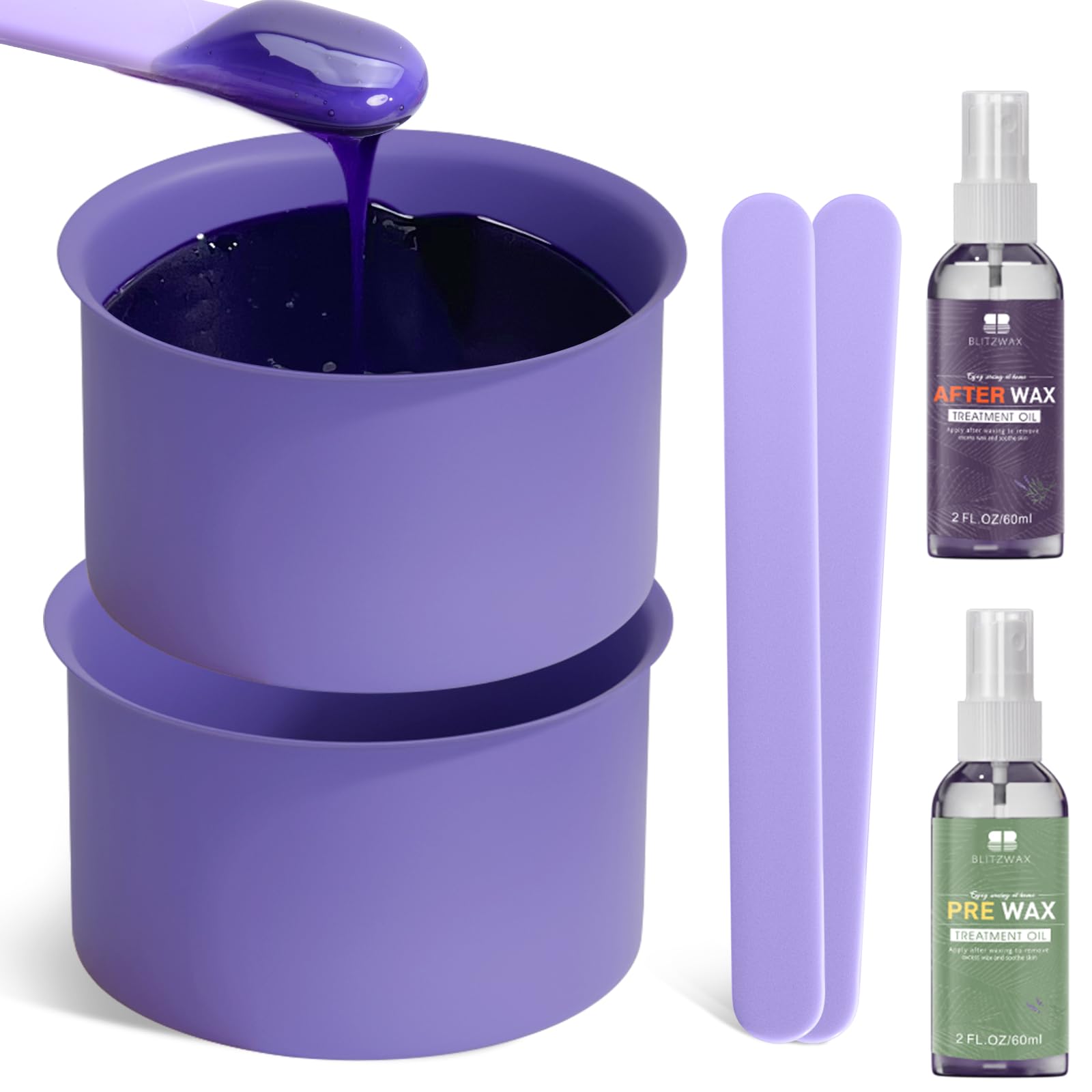 Amazon.com: BLITZWAX 2 Silicone Wax Pot Liners for Hair Removal Purple ...