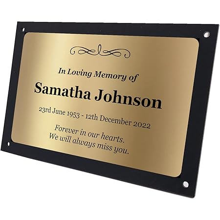 Amazon.com : Origin Personalized Memorial Plaque - Gold and Black ...