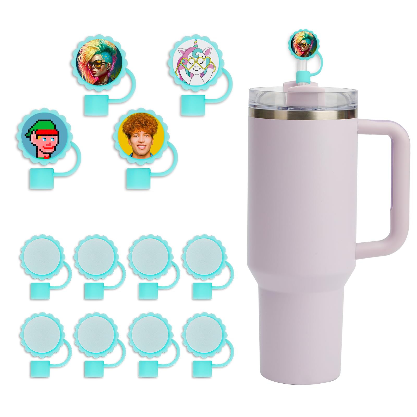 Amazon.com: PYD Life 12 Pack Sublimation Straw Cover Cap Topper ...
