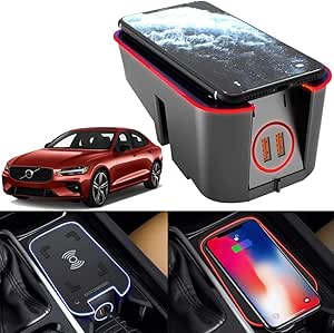 Amazon.co.jp: ボルボ(Volvo) XC90 XC60 S90 S60 V90 V60 2017-2022専用 車載 ワイヤレス充電器 15W Qi急速充電 iPhone ...