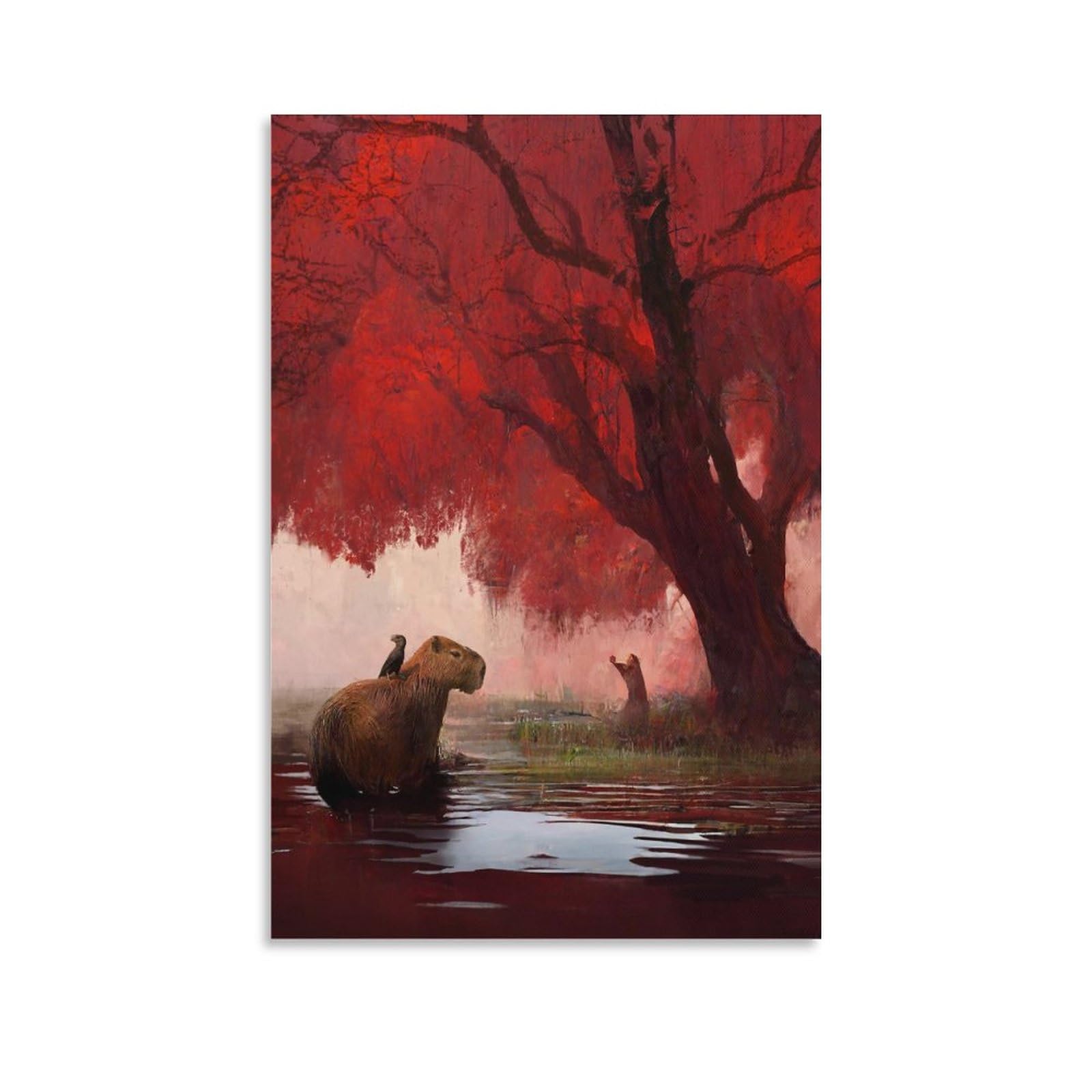 Amazon.com: Funny Animal Poster Capybara And His Friends Canvas ...