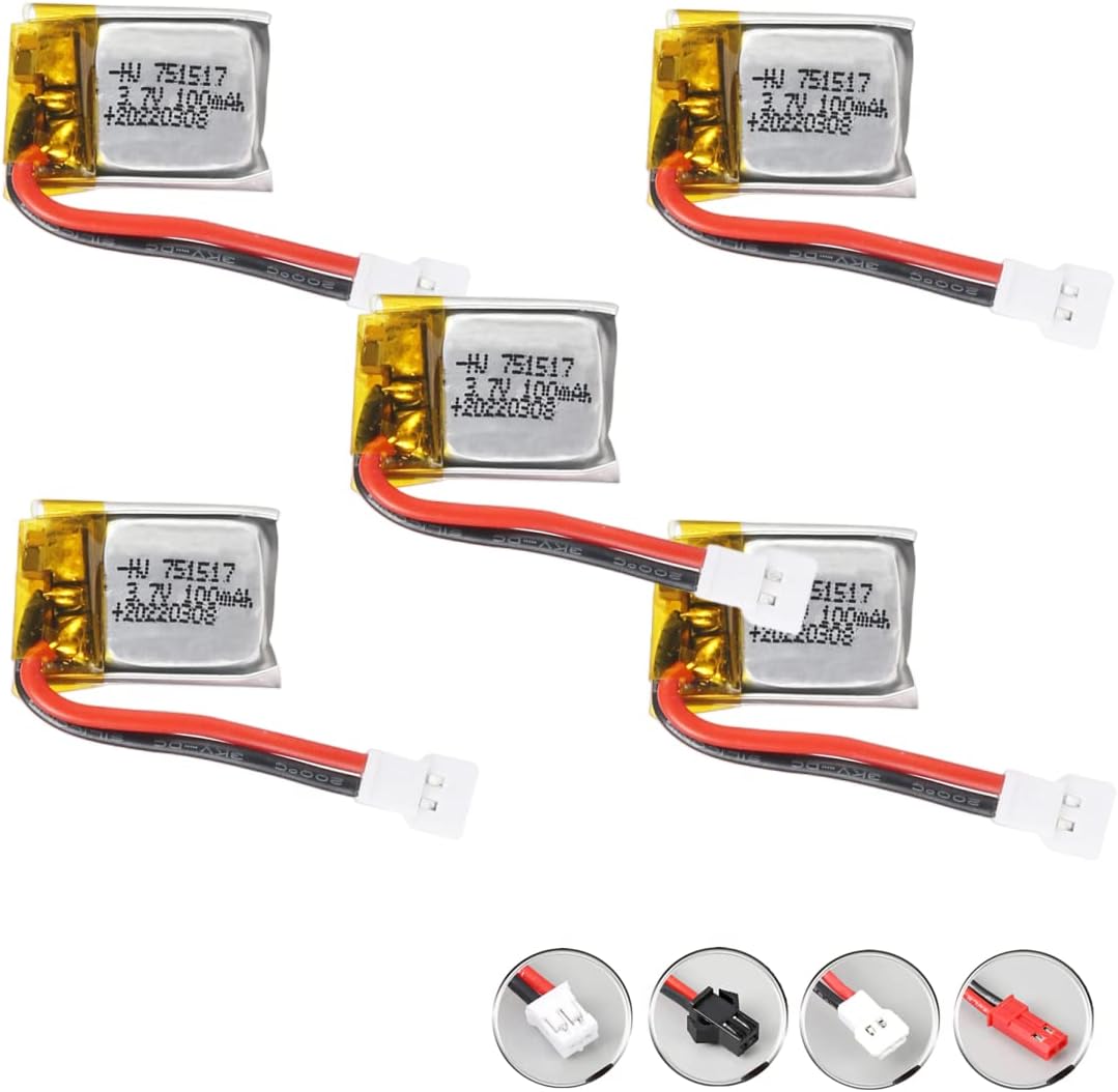 Amazon.com: 3.7V 100mAh 20C Lipo Battery for WLtoys V272,Cheerson CX-10 ...