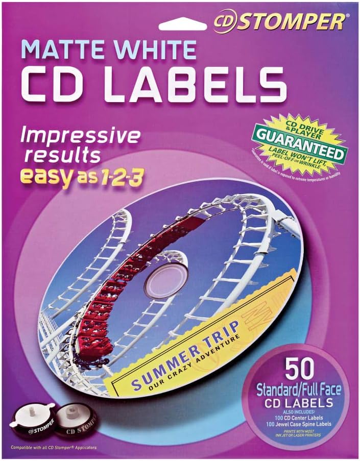 Avery Etiquetas para CD Stomper branco fosco 98108, pacote com 50 ...