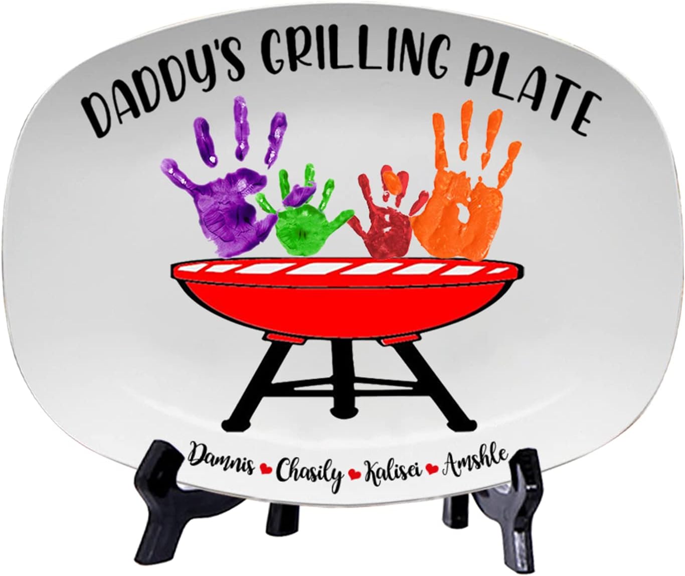 Amazon.com | Personalized Handprint Custom Grilling Plate Daddy's ...