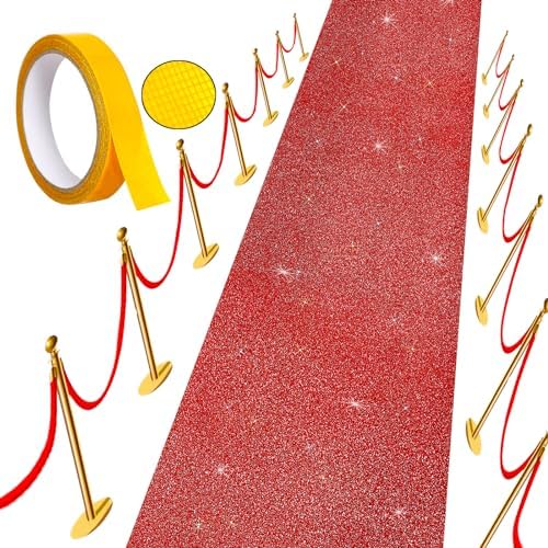 Amazon.com: AMZQNART Carpet Runner Runway Rug, Glitter Red Carpet ...