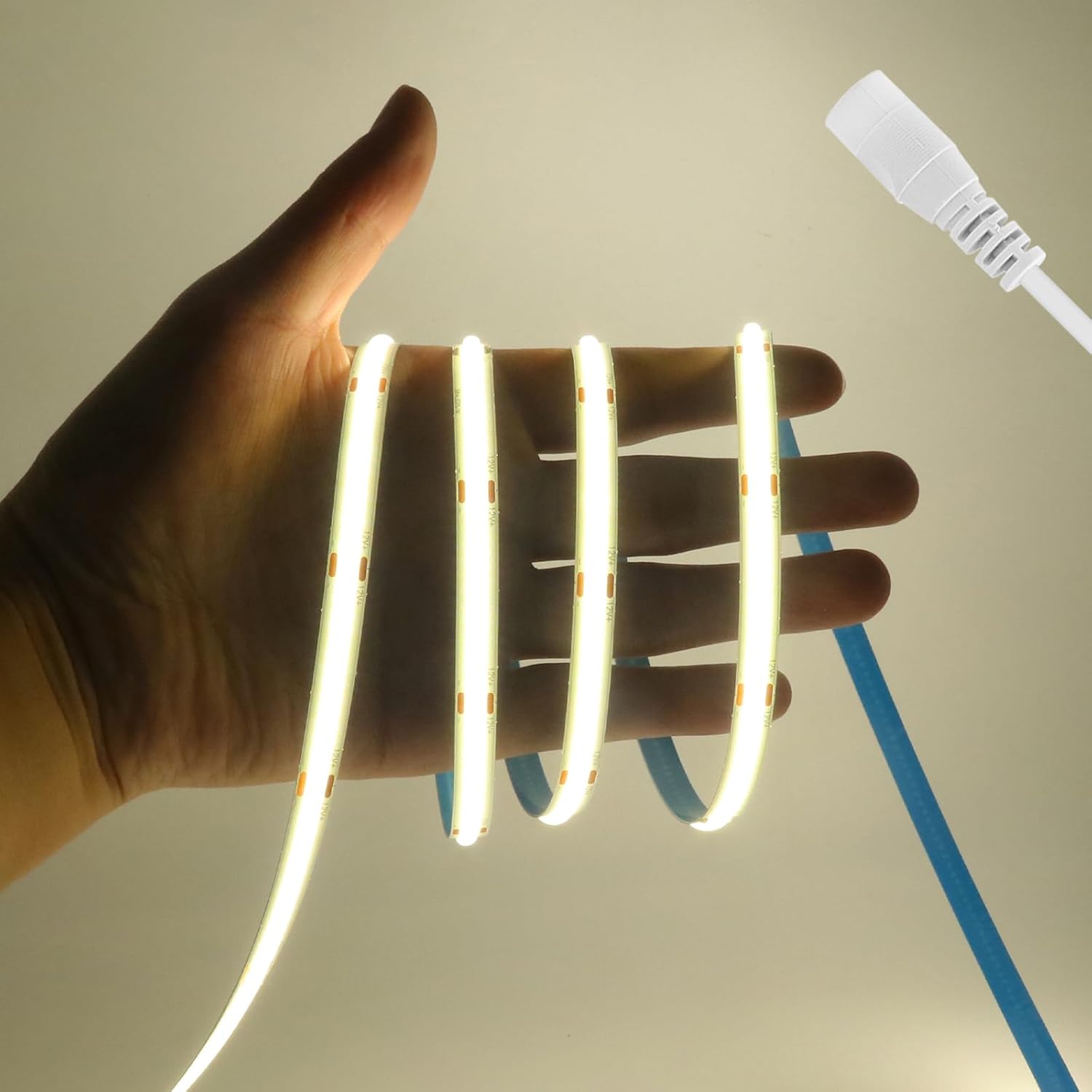 Amazon.com: KISUFU 12V DC COB LED Strip 8mm Width, 384LEDs/M Super ...