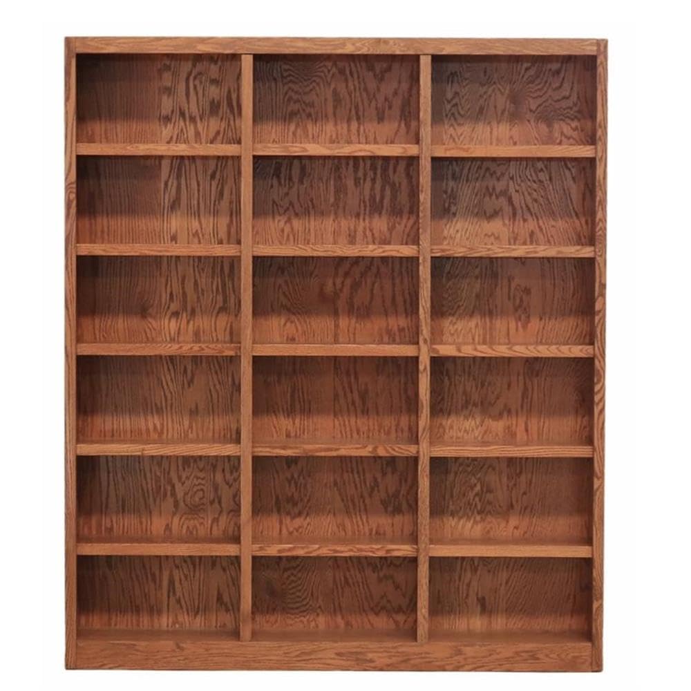 Amazon.com: BOWERY HILL Traditional 84" Tall 18-Shelf Triple Wide Wood ...