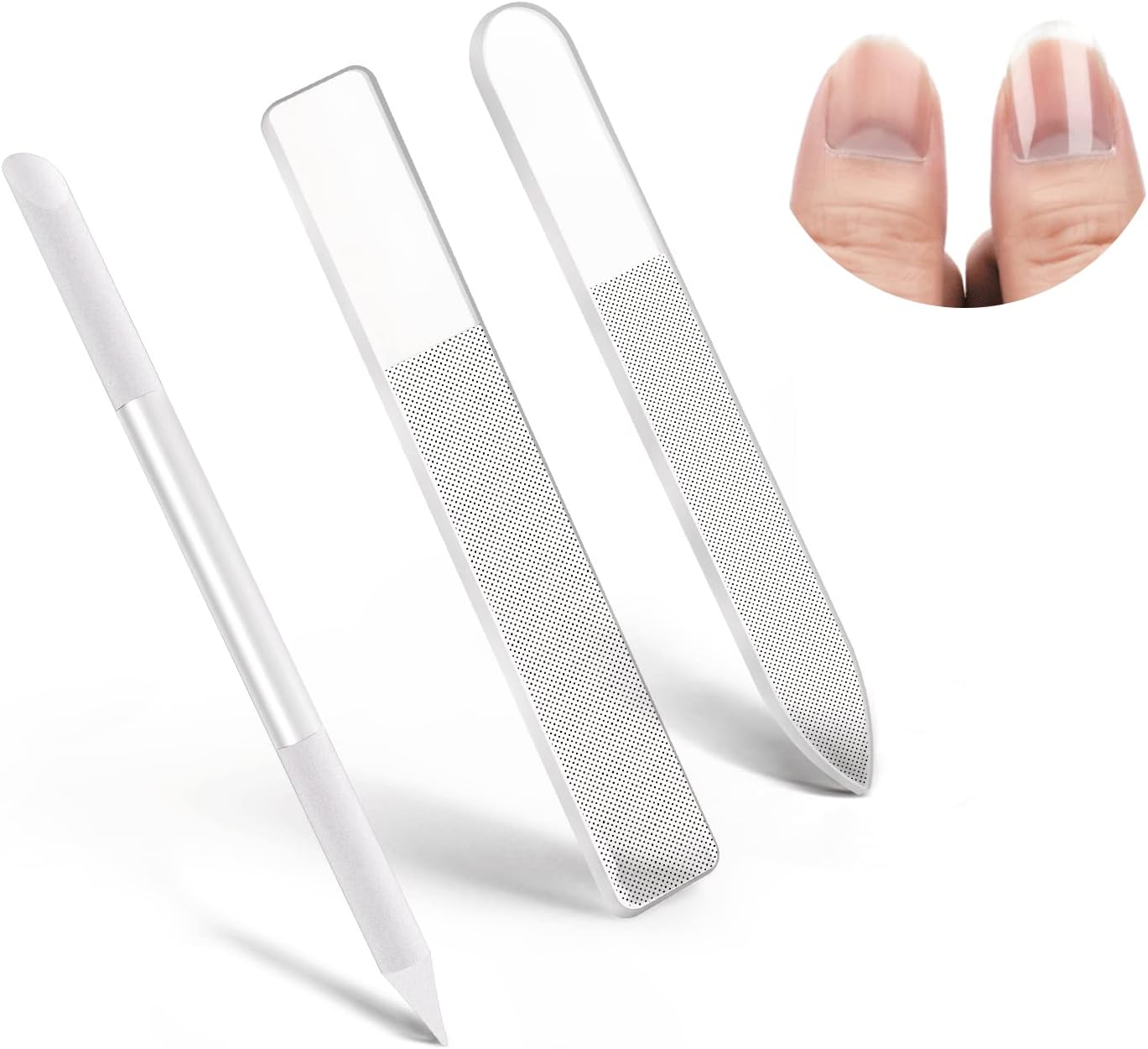 Amazon.com : Glass Nail File - 2PC Upgrade Glass Nail Shiner for ...