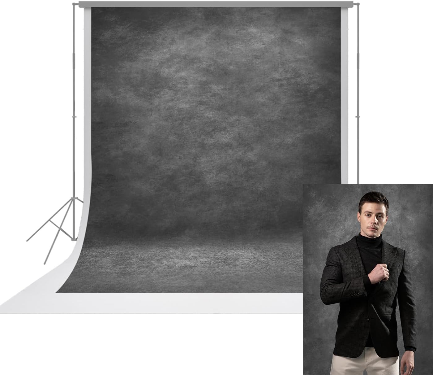 Amazon.com : 8x10ft Black Backdrop for Photoshoot Headshot Backdrop ...