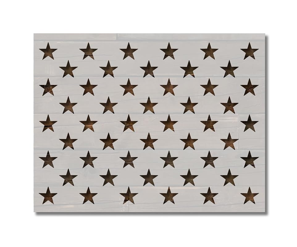 Amazon.com: 50 Stars Flag Union Star Pattern Stencil Template Reusable ...