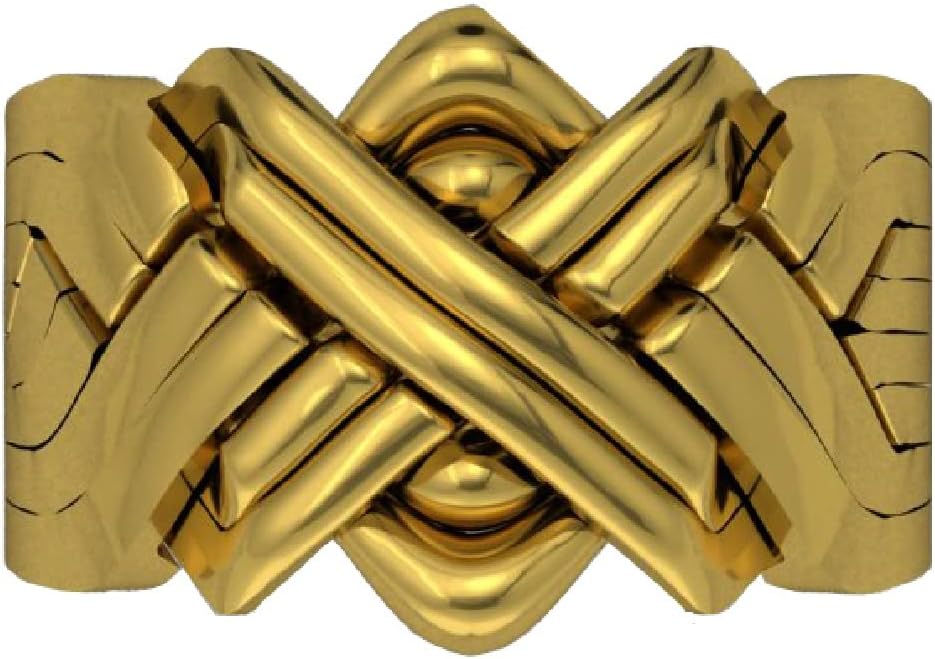 Amazon.com: OFLIUM Puzzle ring 8 band Gold plated Turkish Puzzle ring ...