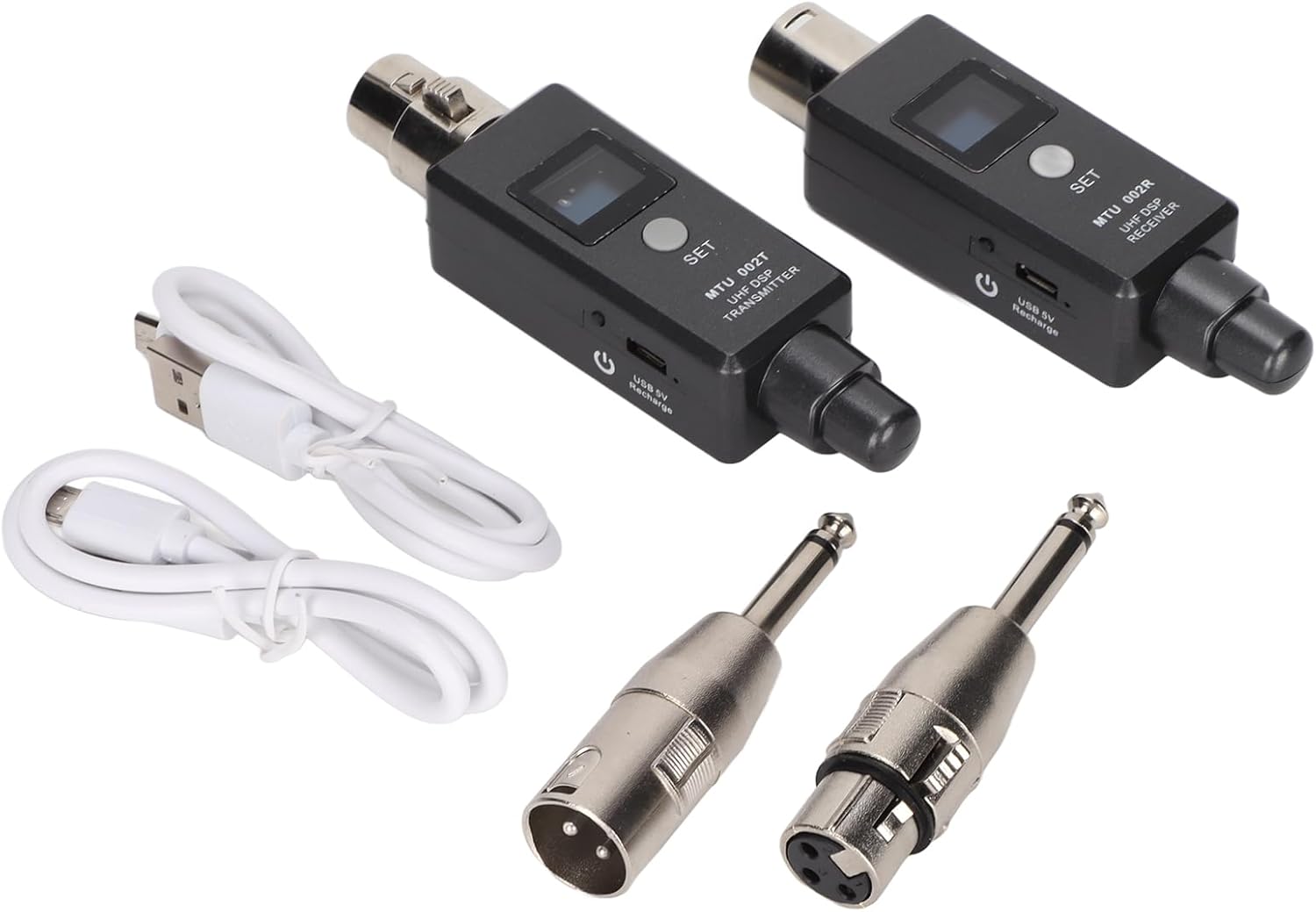 Cordless Microphone Adapter Rechargeable XLR Transmitter Receiver for ...