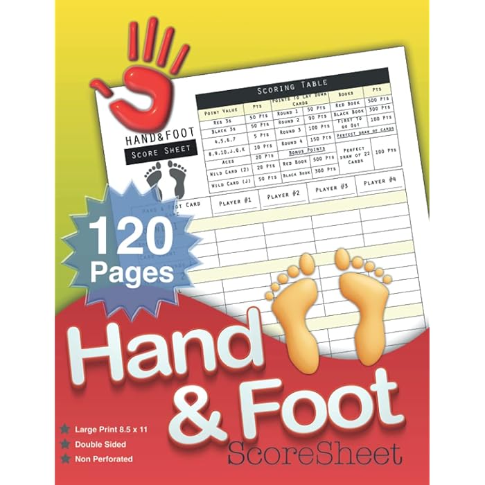 Buy Hand Foot Score Sheet 120 Score Keeping For Hand And Foot Lovers Scoring Sheet For Hand buy-hand-foot-score-sheet-120-score-keeping-for-hand-and-foot-lovers-scoring-sheet-for-hand