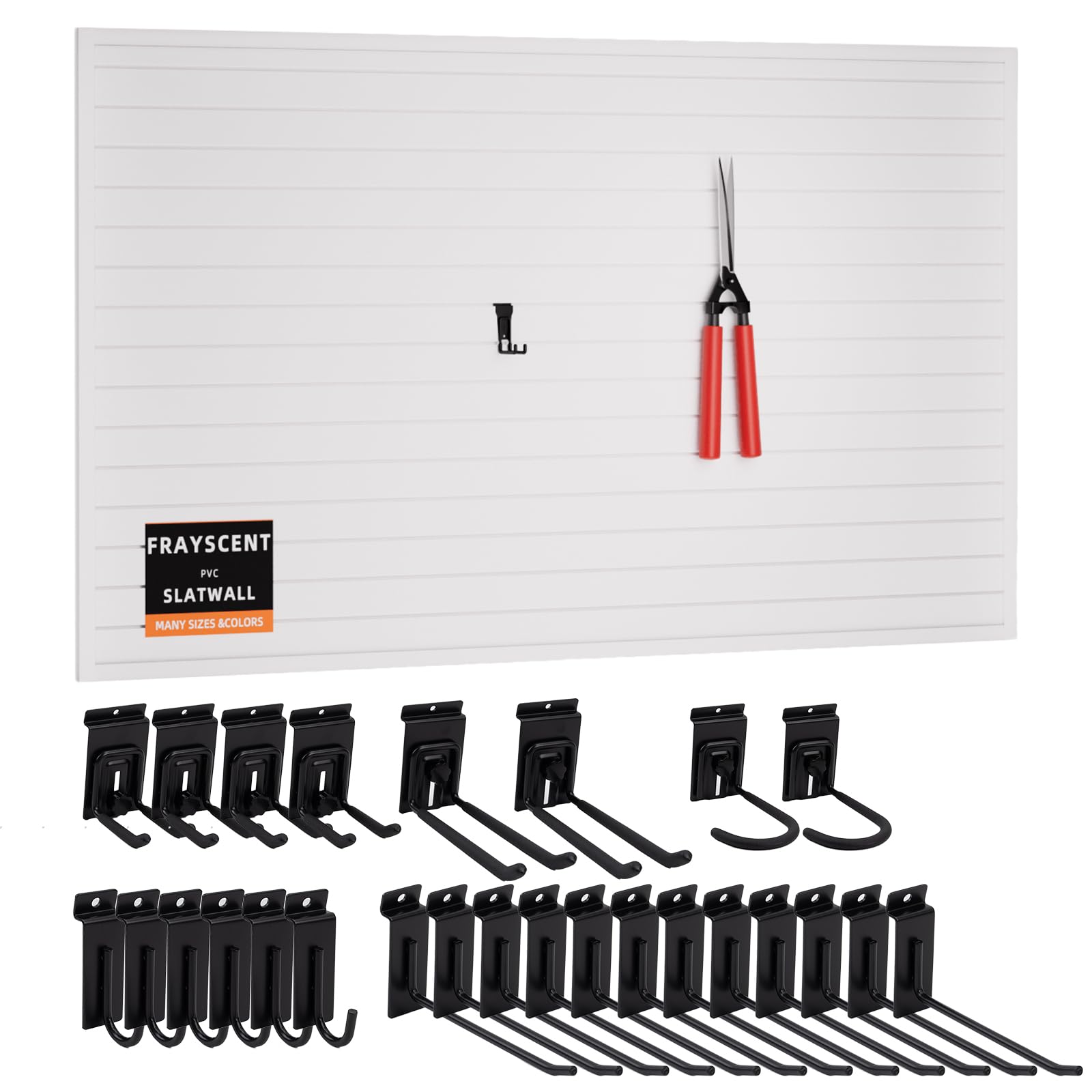 Slat Wall Paneling 4x8 ft with 26pcs Slat Wall Hanging Hooks, Garage ...