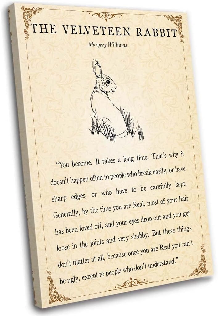 Amazon.com: Winduryi The Velveteen Rabbit Book Quote Wall Art Prints ...
