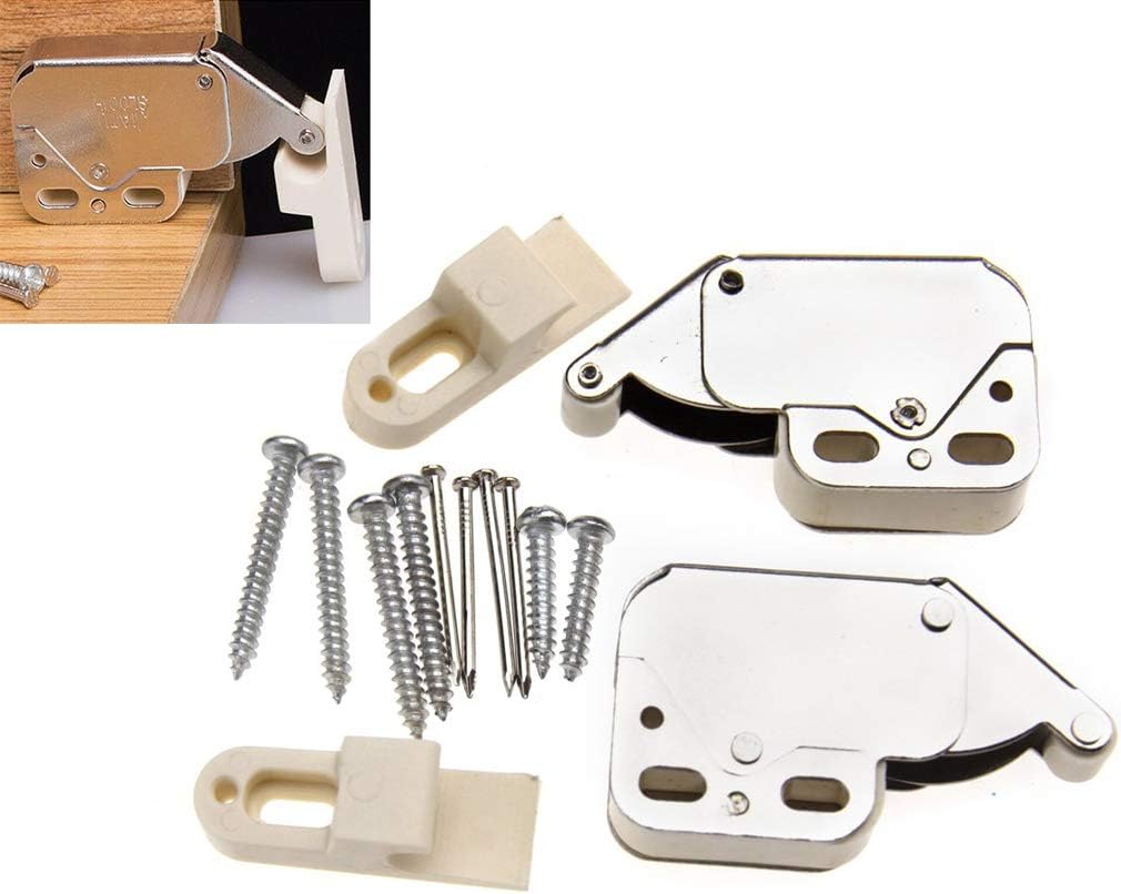 4 x Spring Loaded Mini Tip Catch Release Latch Caravan Boat Cupboard ...
