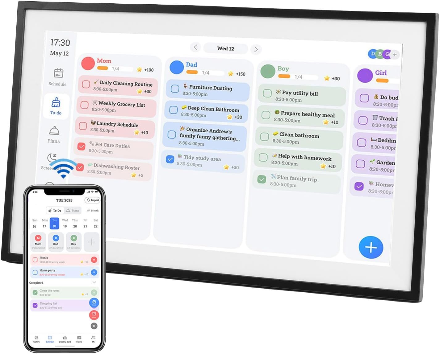 Generic Digital Calendar, 15.6 Inch Smart Electronic Calendar with ...