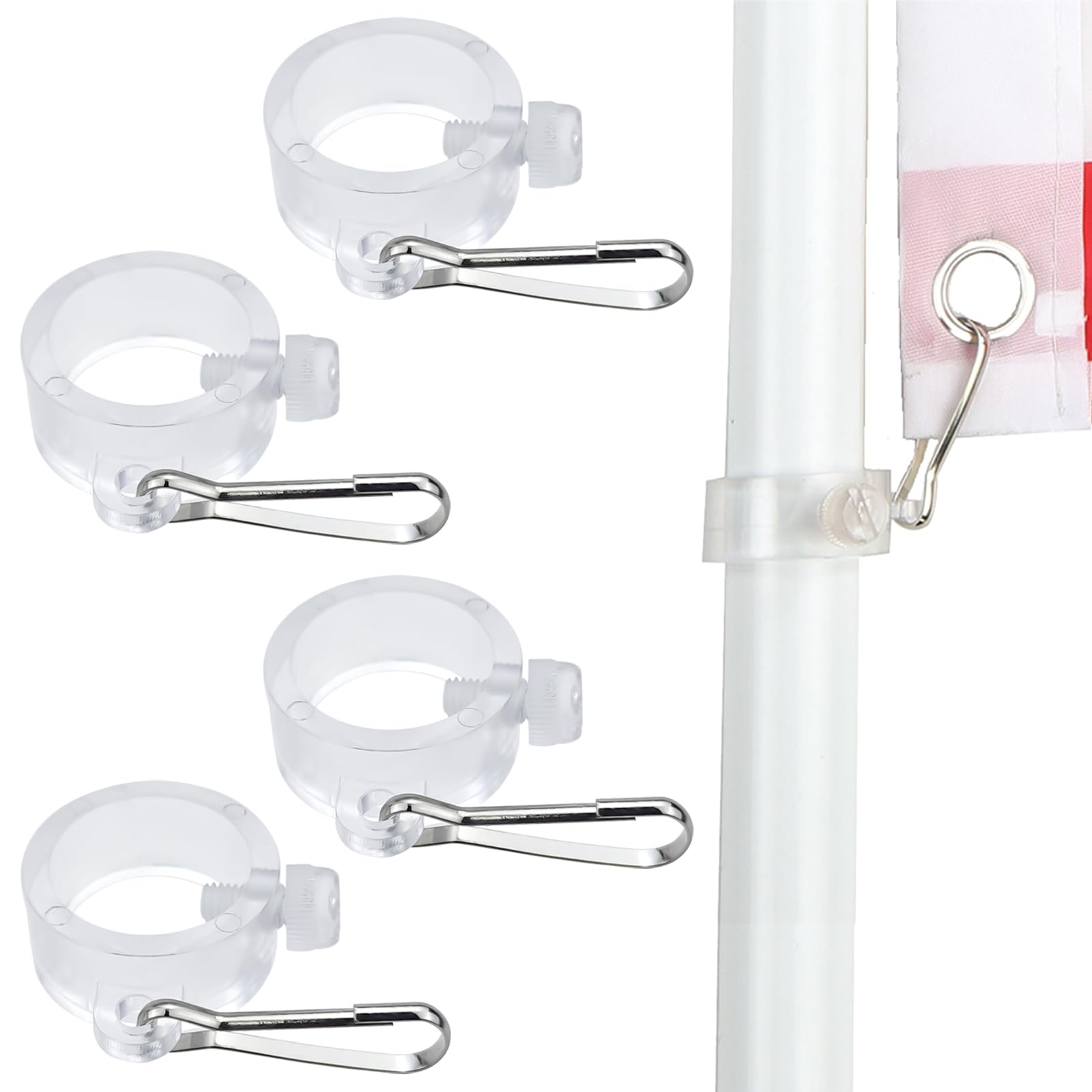Snapklik.com : 4 Pack Plastic Flag Pole Ring