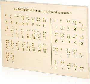 Amazon.com: Wooden Letters Practicing Alphabet Board, 123 Numbers Recognition Braille Number ...