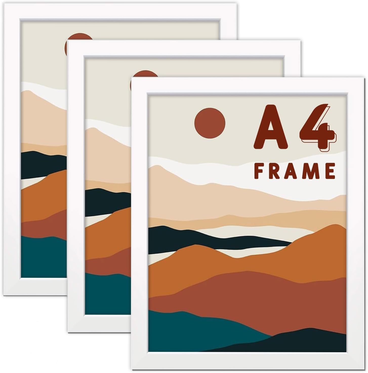 A4 Photo Frames - 3 Pack White Picture Frame 20x28.5cm White Poster ...