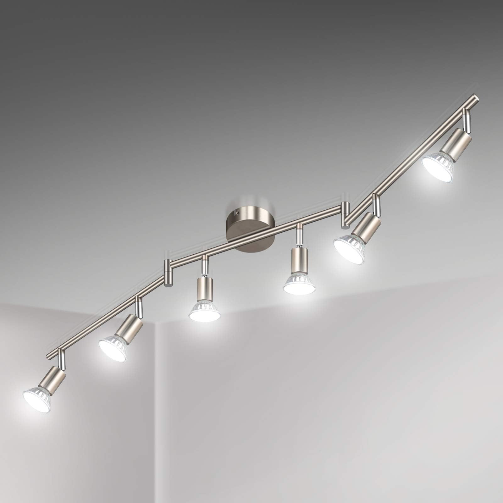 Unicozin LED Ceiling Light Rotatable, 6 Way LED Ceiling Spotlight, Matt ...