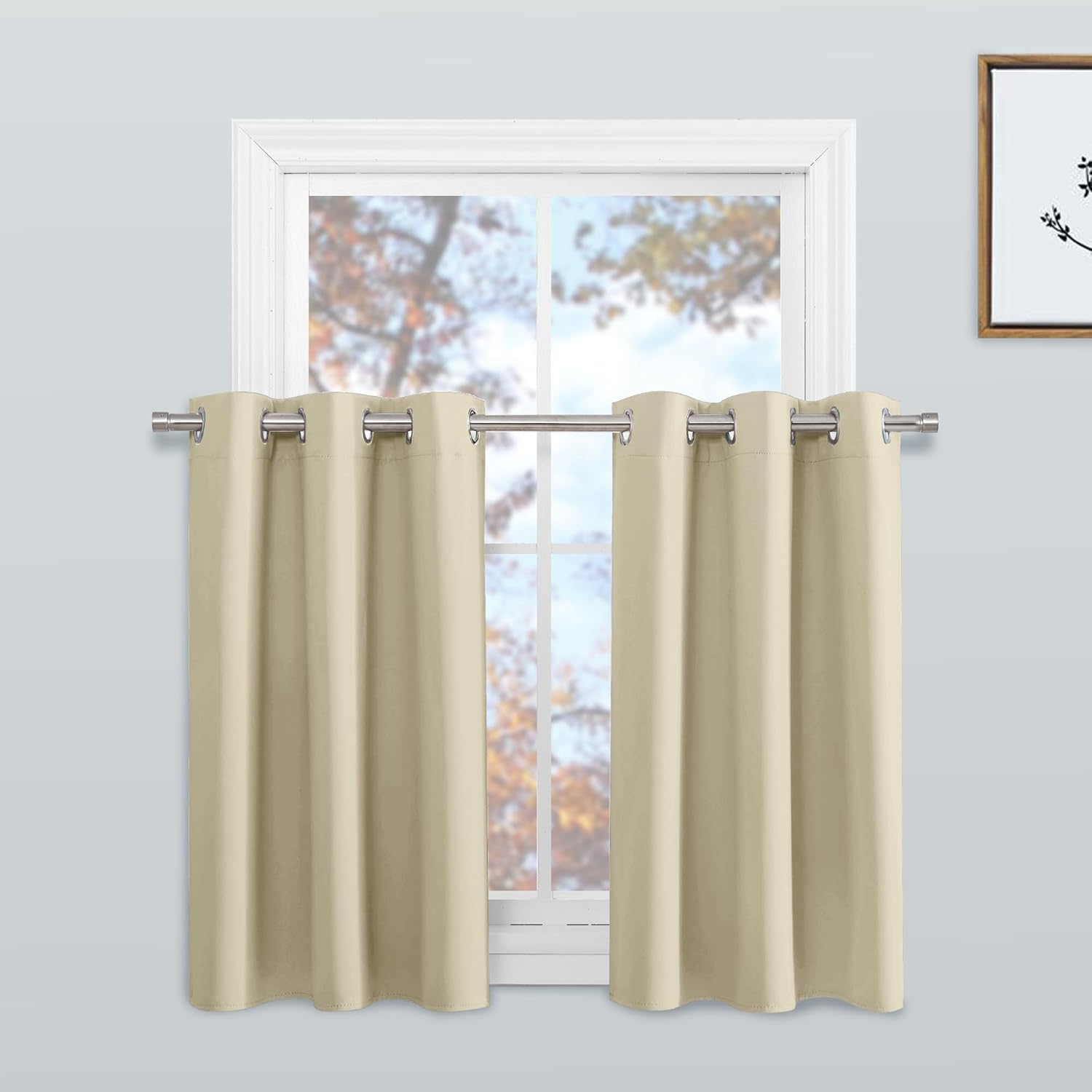 Amazon.com: KGORGE Curtains for Bedroom, Room Darkening Curtain Tiers ...