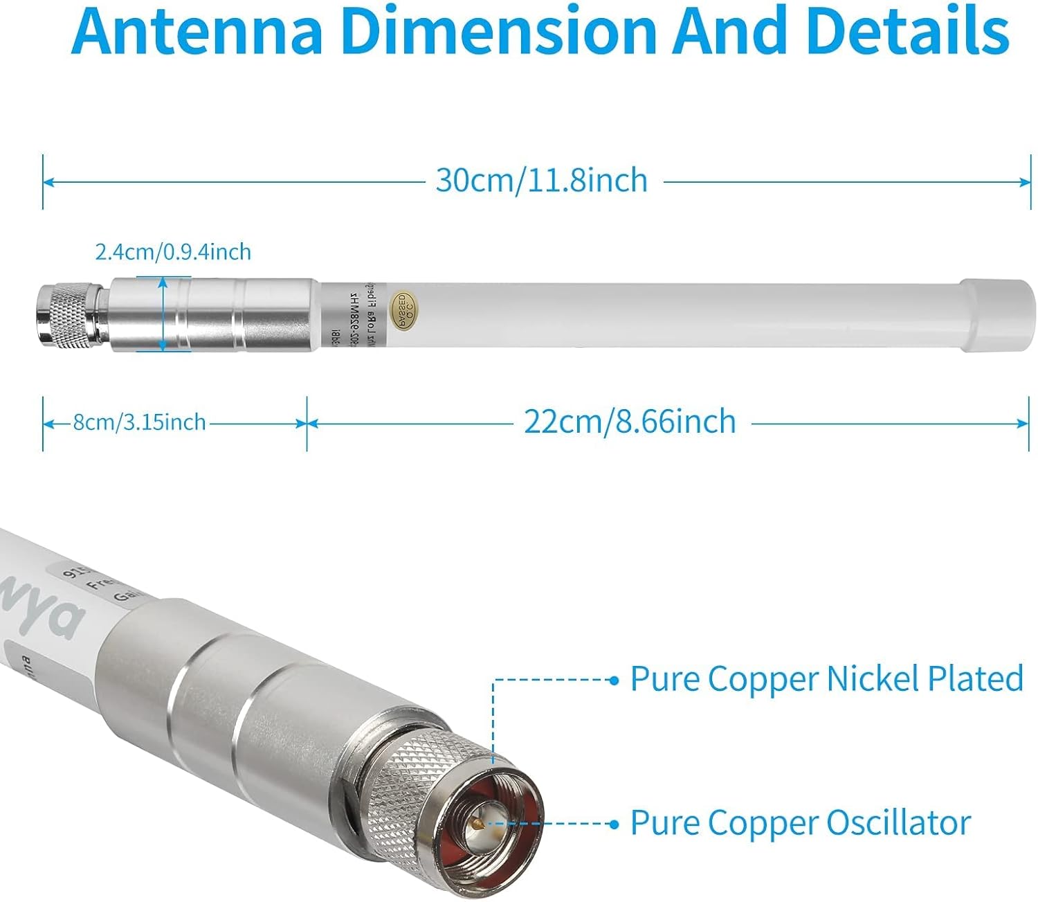 Nelawya Lora Antenna 868 MHz 4dBi Fibreglass Lorawan Antenna with 3 ...