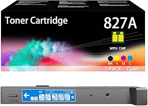 Amazon.com: 827A Replacement Toner Cartridge (with Chip) for HP Color Laserjet Enterprise Flow ...
