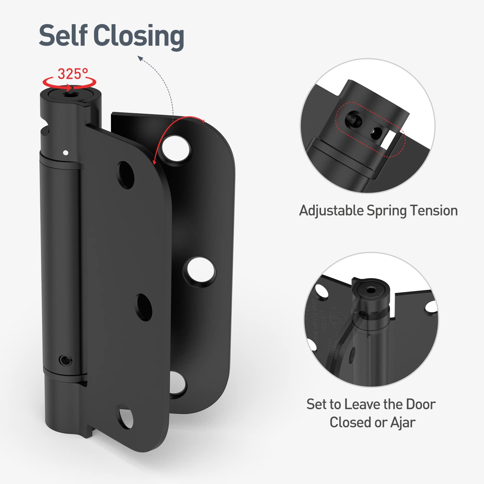 Snapklik.com : HOSOM Self Closing Door Hinges 3.5 Inch Matte Black ...