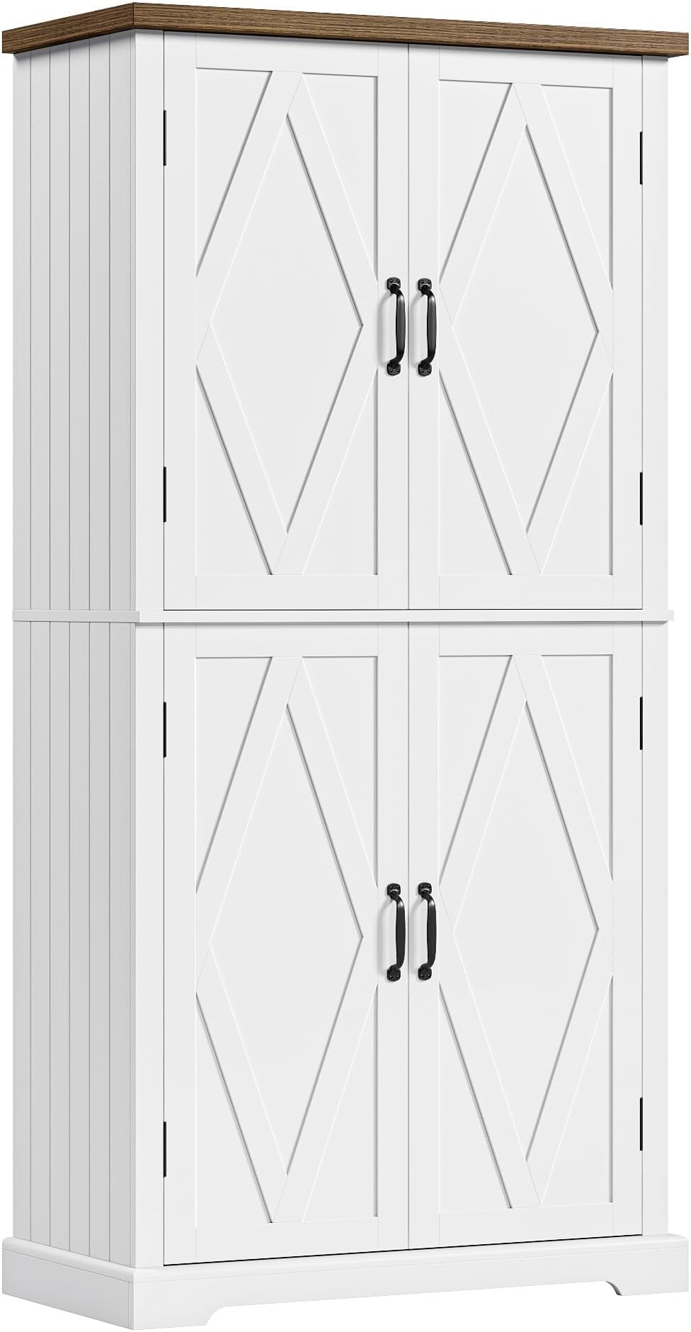 Amazon.com: HOSTACK 64" Pantry Cabinet, Tall Kitchen Pantry Storage ...