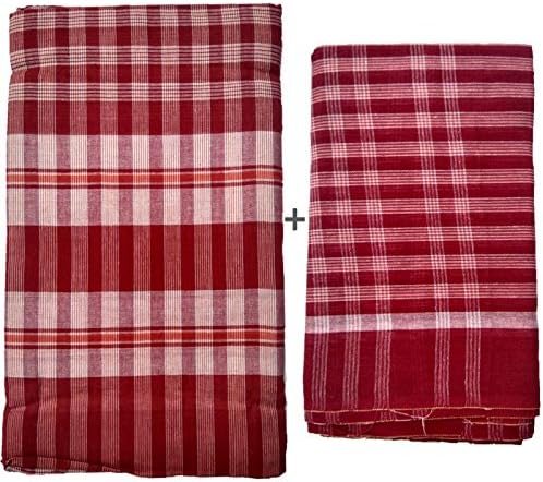 Gamcha Cotton Bath Towel Gamosa of Bengal Red Colour 100% Pure Cotton ...