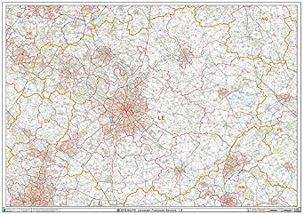 Leicester - LE - Postcode Wall Map - Paper : Amazon.in: Office Products