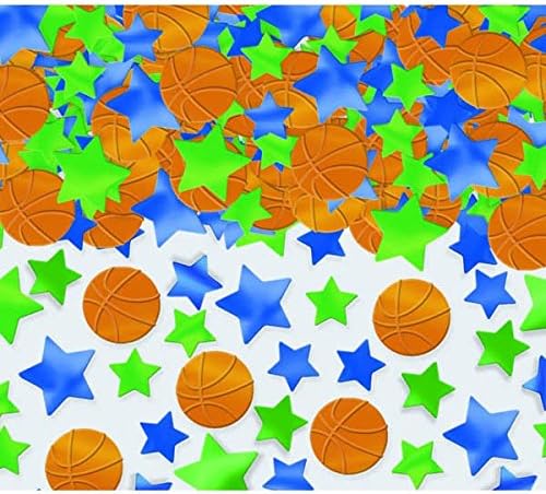 Amazon.com: Amscan Fantastic Metallic Basketball Party Confetti Pack ...