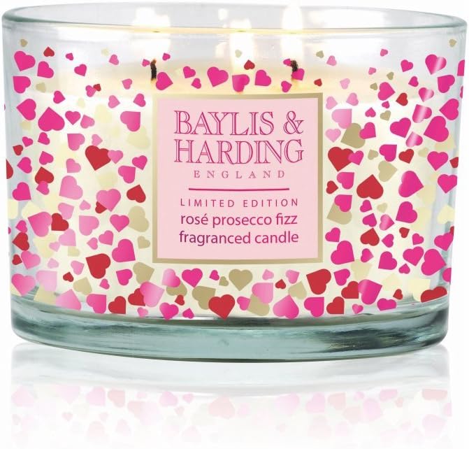 Baylis & Harding PLC Triple Wick Candle Rose Wine Glasses : Amazon.co ...