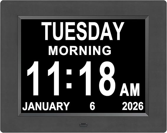 Digital Calendar Dementia Clock for Seniors 8 Alarm Option+10 Levels ...