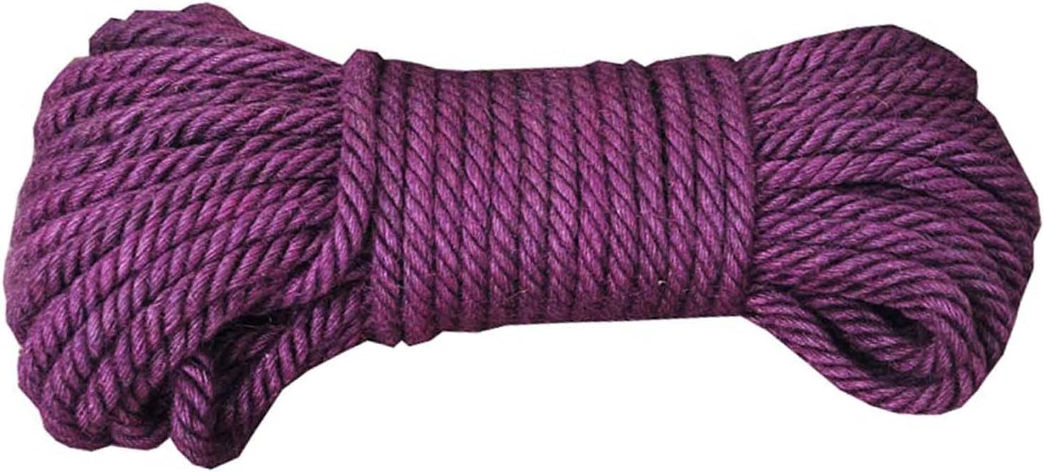 66 Feet 6mm Jute Rope 3 Ply,100% Natural Thick Jute Hemp Rope Strong ...