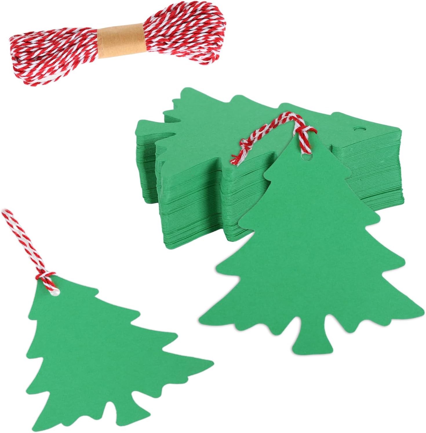 Amazon.com: Whaline Christmas Tree Paper Gift Tags with 66 Ft Cotton ...