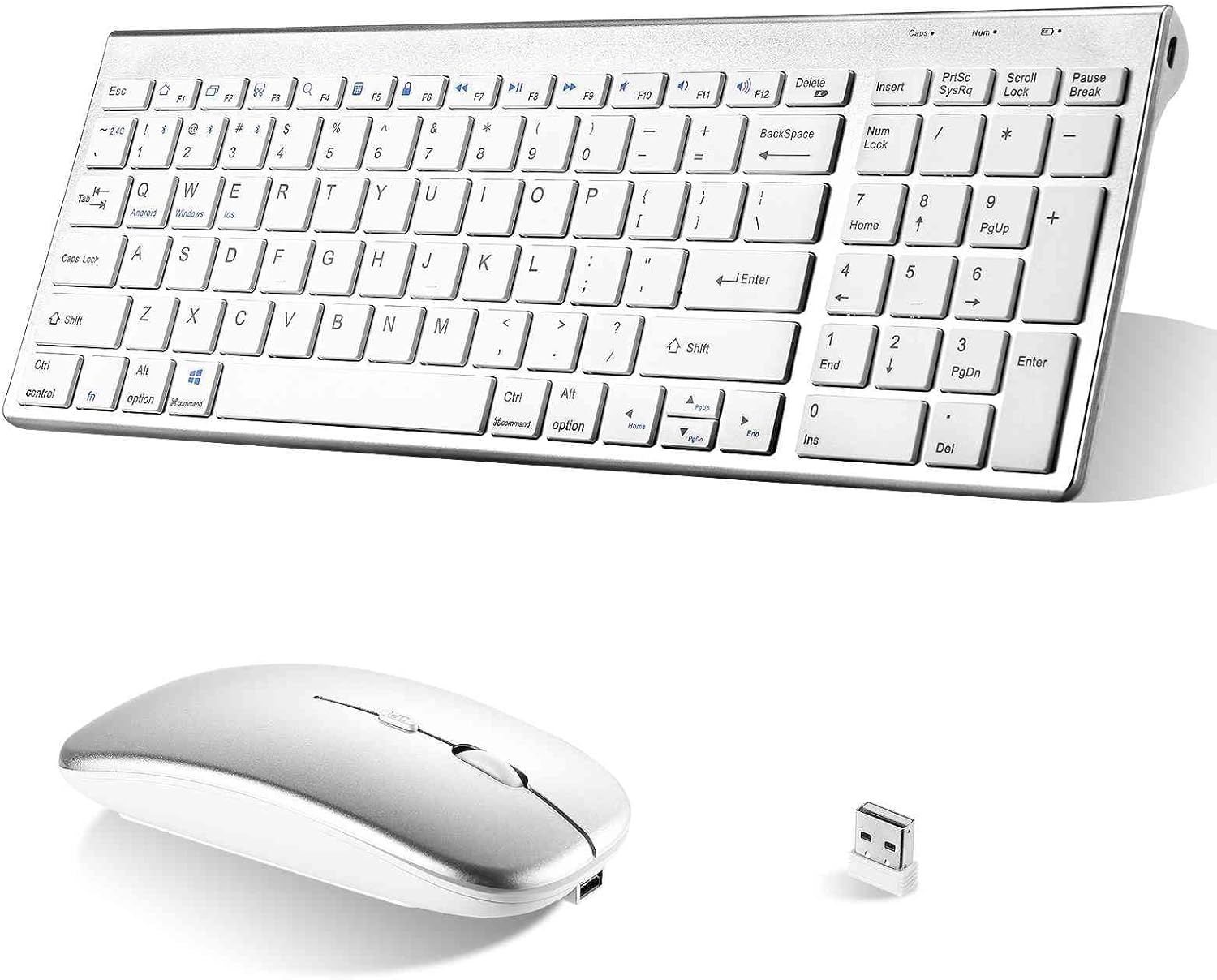 Amazon.com: Rechargeable Wireless Keyboard Mouse, UrbanX Slim Thin Low ...