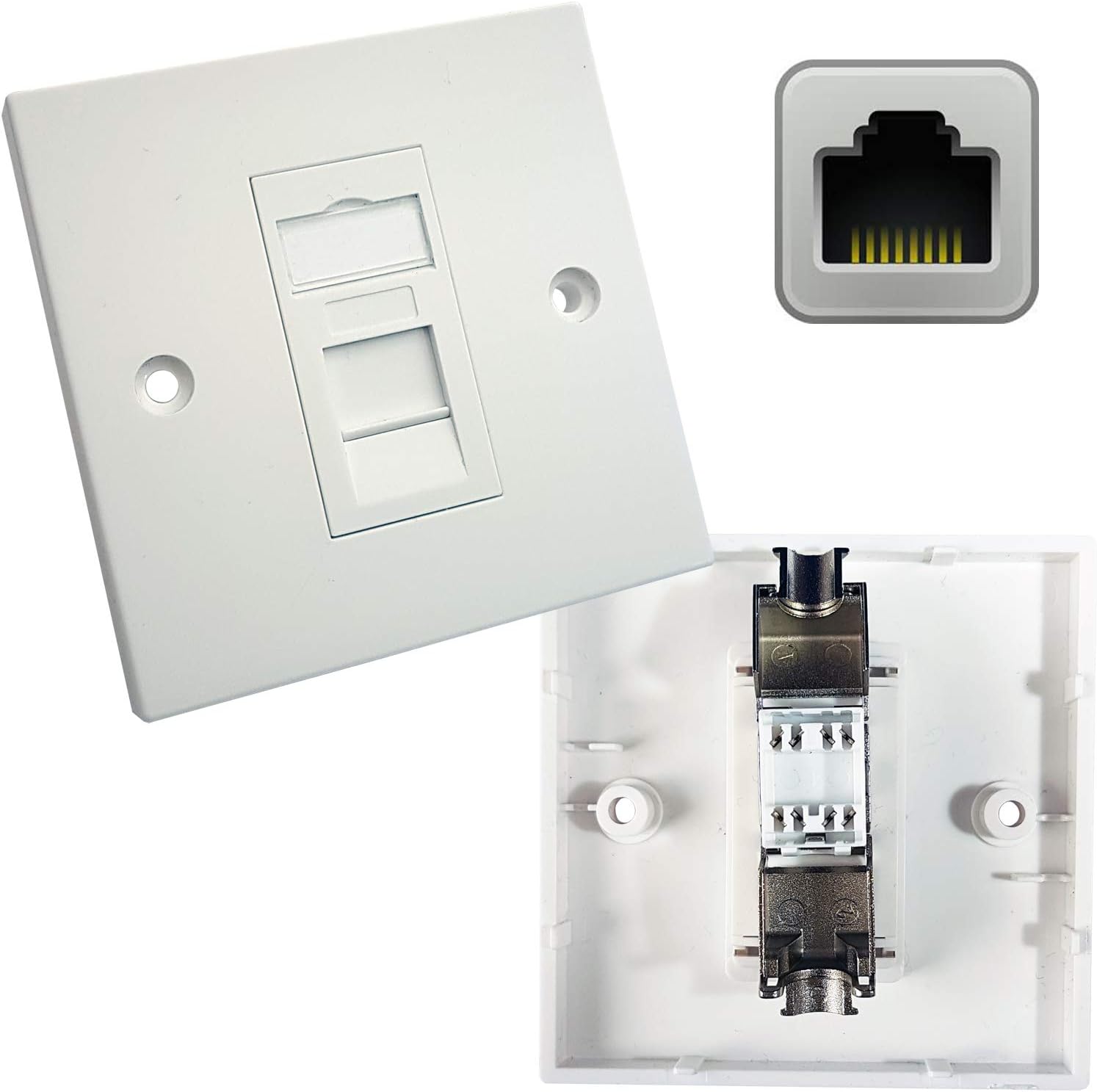 Loops Single CAT6a Shielded/Screened Wall Plate – Tool-Less RJ45 ...