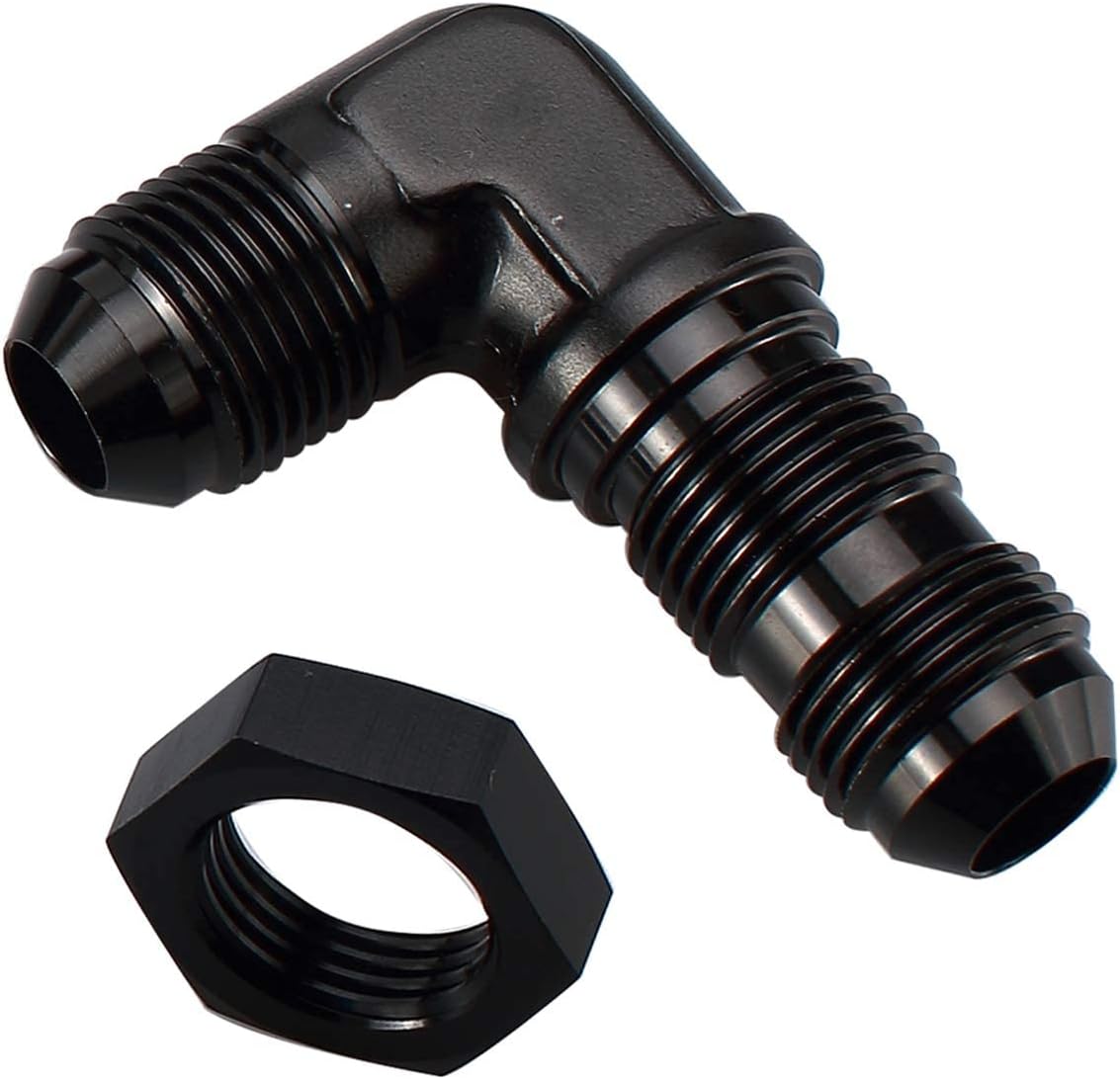 AC PERFORMANCE -3 AN (3/8x24) 90 Degree Black Aluminum Male Flare Union ...