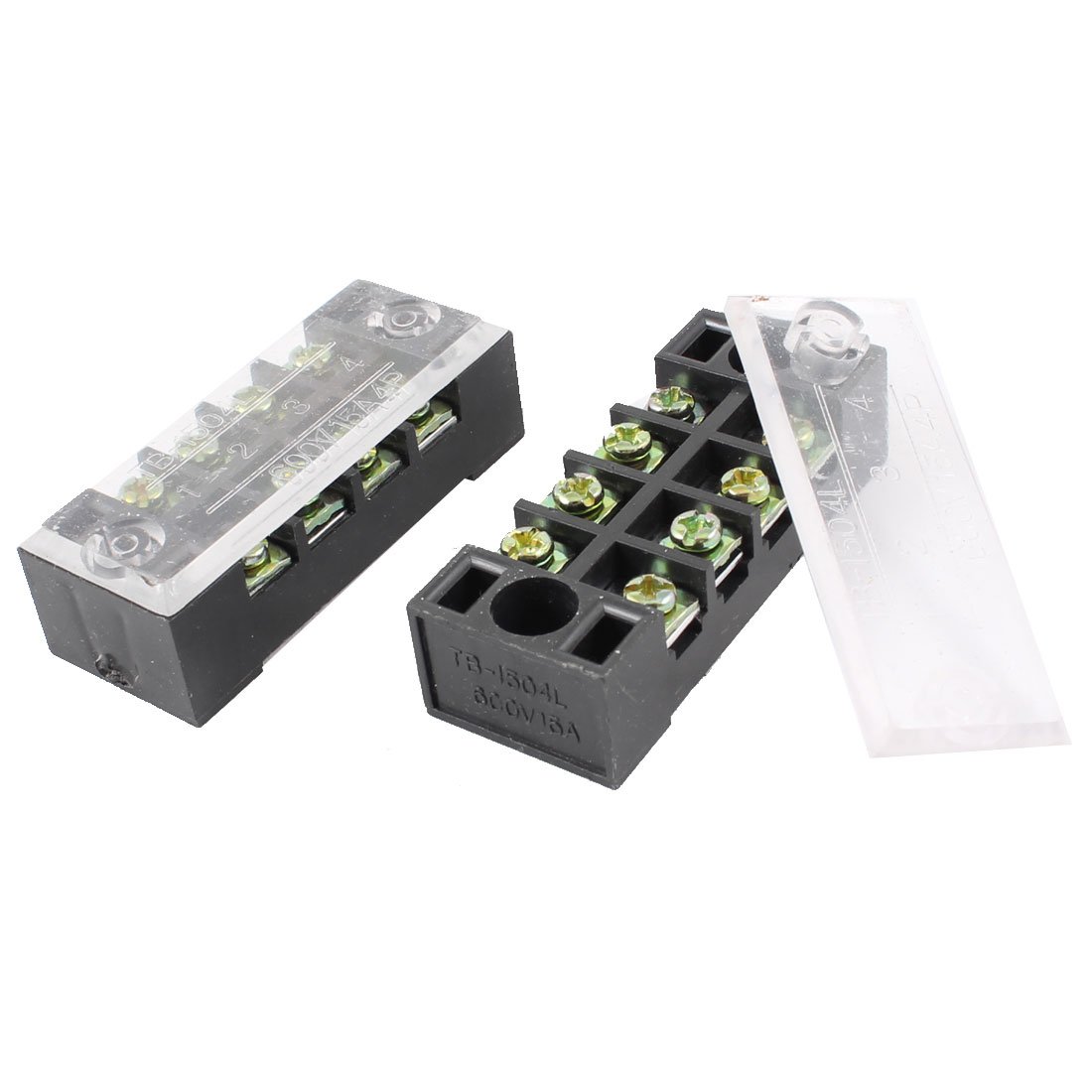 Amazon.com: uxcell 2 Pcs Dual Row 4 Position Screw Barrier Terminal ...