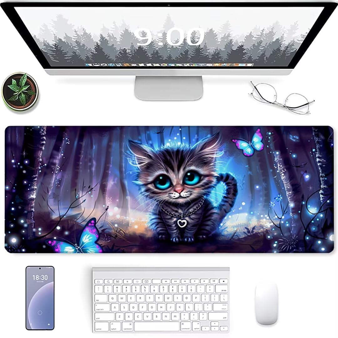 Gaming Mauspad, schwarz weiß, kirschblüte, XXL, XL, große Matte, langes ...