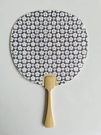 Amazon.co.jp: Kyo Uchiwa Rokuwa Ren Plum Print Print Black Bamboo Fan ...
