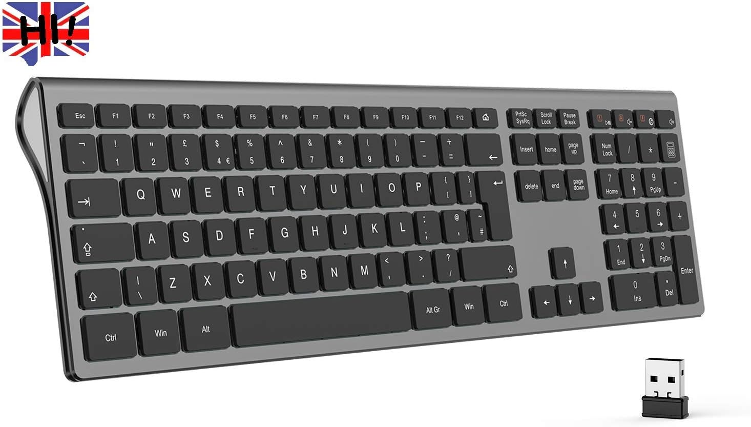 Seenda Wireless Keyboard - 2.4G Wireless Full Size Ergonomic Keyboard ...