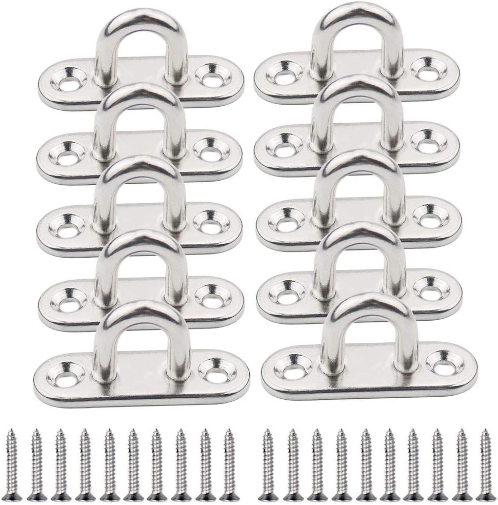 Abimars Stainless Steel Eye Plate with Eyelet, Pack of 10 304 Stainless ...