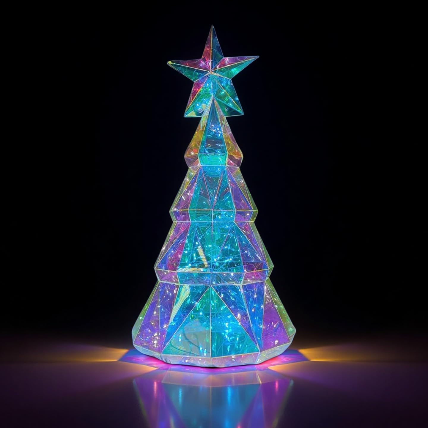 Amazon.com: Prismatic Iridescent Christmas Tree/Santa Claus/Snowflake ...