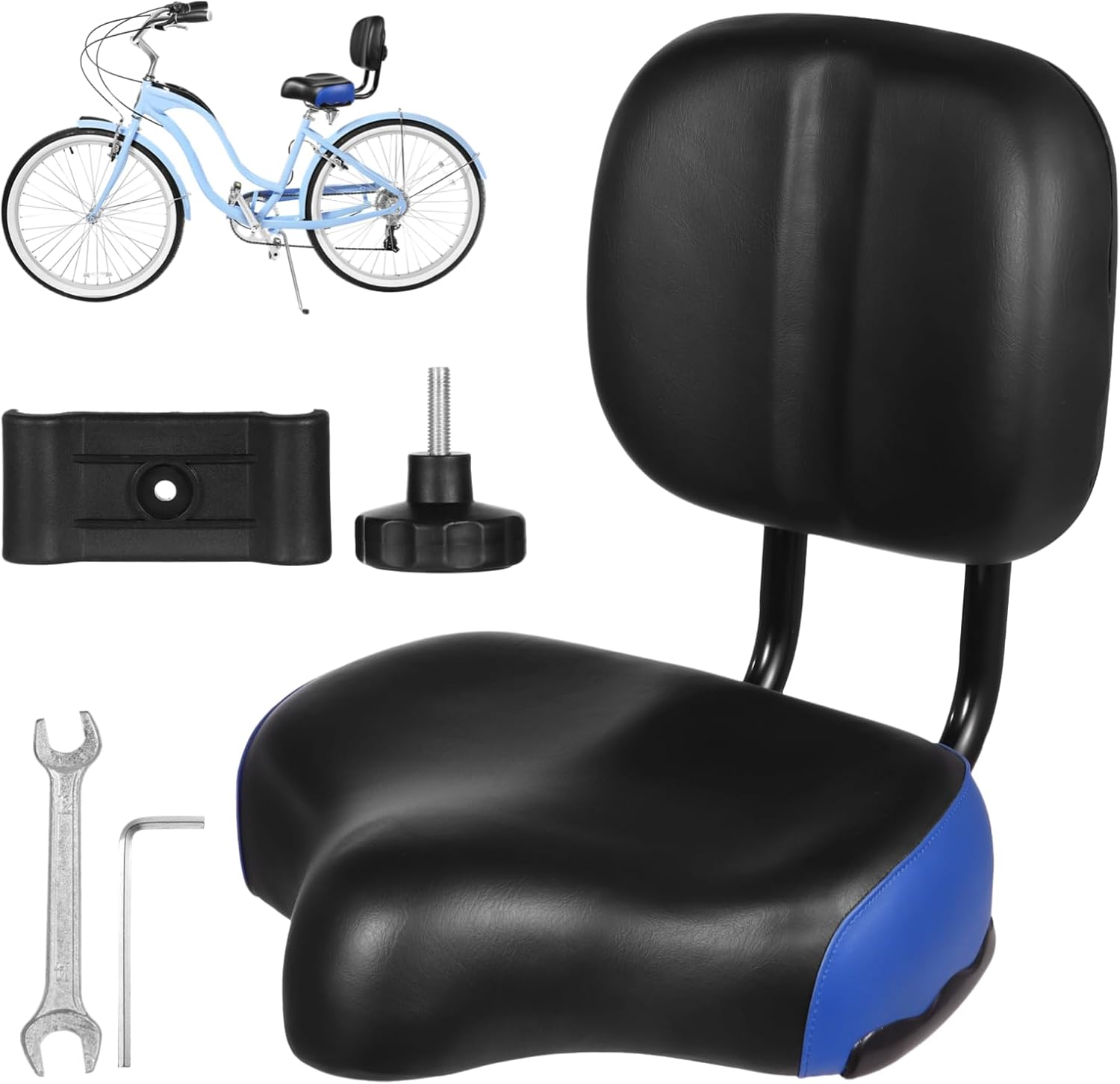 Amazon.com : Bike Seat with Backrest - Oversized Bicycle Saddle with ...