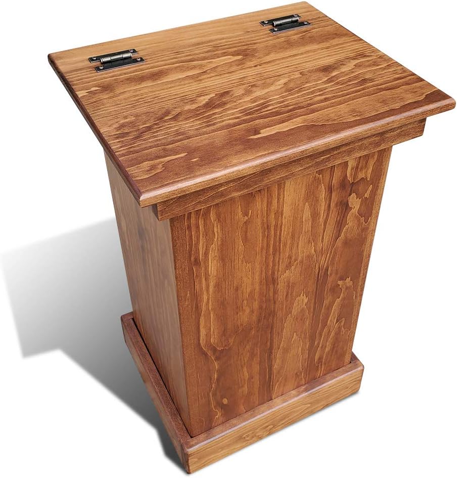 Amazon.com: Peaceful Classics Wood Garbage Bin Cabinet - Wooden Trash ...